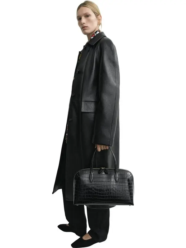 TOTEME Raglan Leather Coat - Black