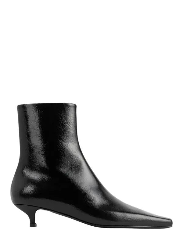 TOTEME Slim Naplack Ankle Boots - Black