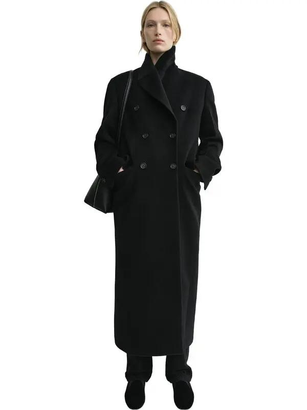 TOTEME Chesterfield-inspired Cashmere Doublé Coat - Black