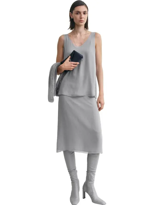 TOTEME Chiffon Slip Top - Light Grey