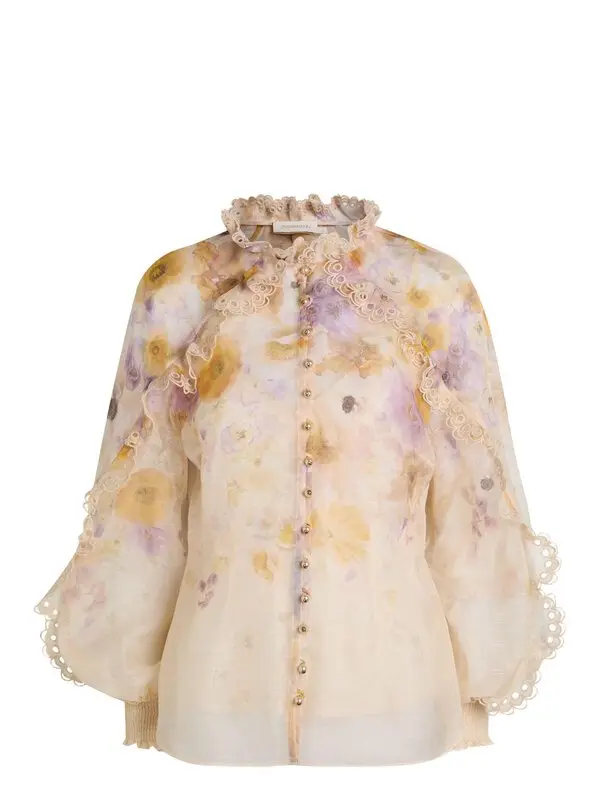 Zimmermann Memento Floral Linen-blend Blouse - Multi Floral