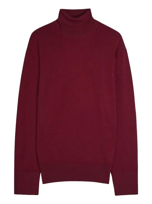 ARMARIUM Wool-blend Turtleneck Top - Burgundy