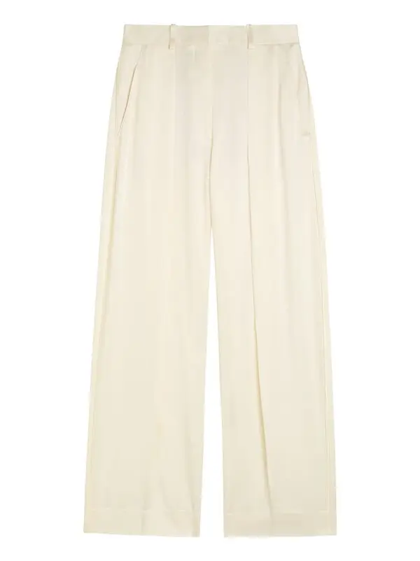 Victoria Beckham Wide-leg Crepe De Chine Trousers - Ivory