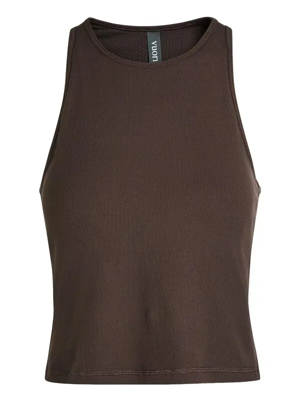 Vuori Pose Plyo Ribbed Tank - Brown