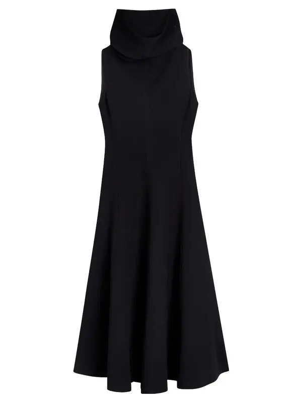 Jacquemus La Robe Triangle Crepe Midi Dress - Black