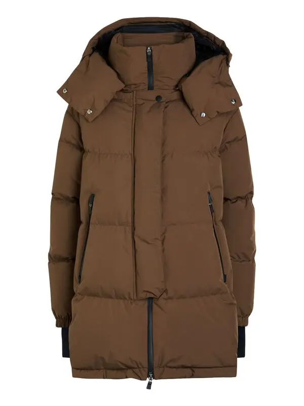 Herno Quilted Hooded Shell Jacket - Brown