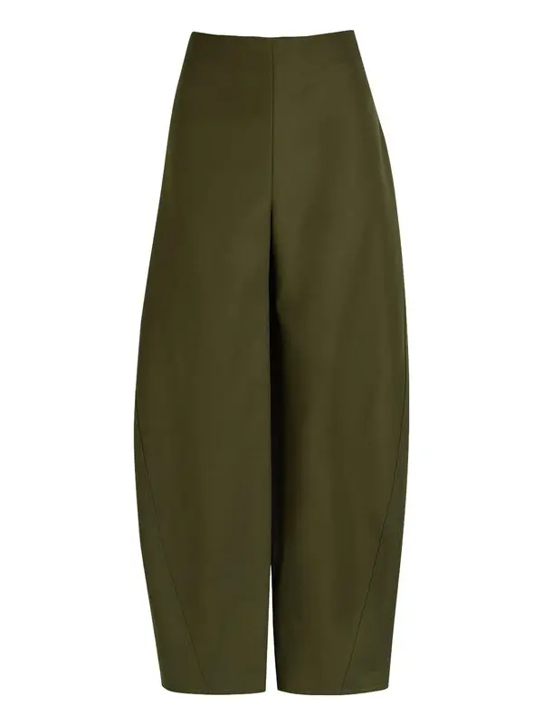 Alaïa Twisted Barrel-leg Cotton Trousers - Olive