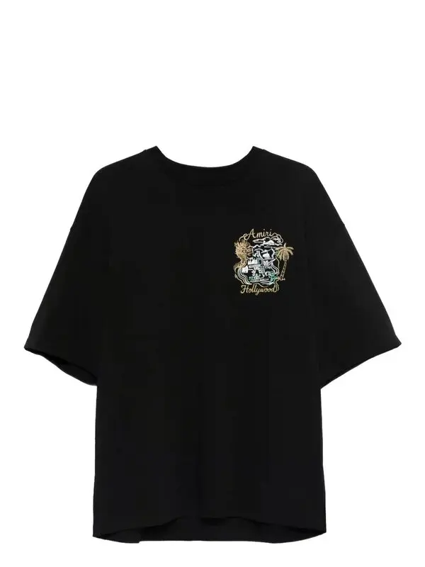 Amiri Embroidered Short-sleeve T-shirt - Black