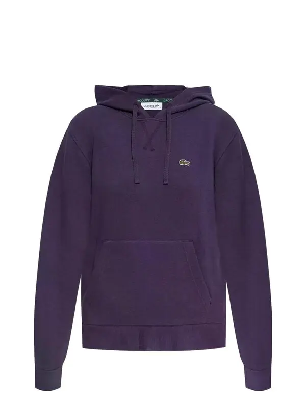 Lacoste Logo-patch Hoodie - Purple
