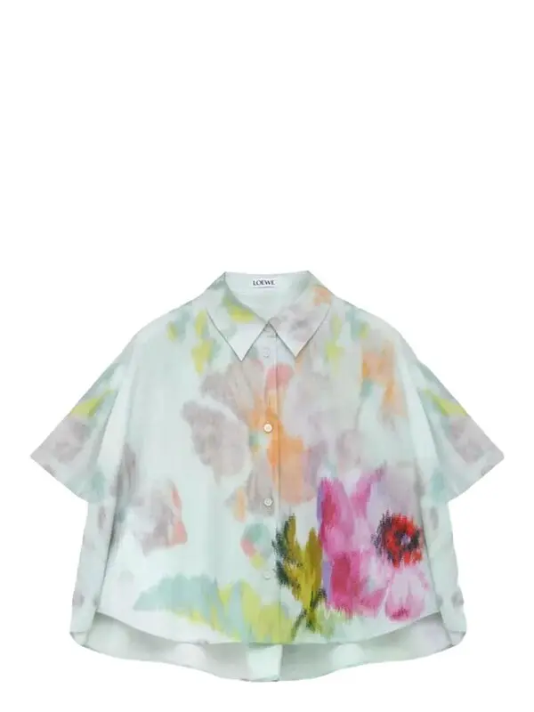 Loewe Floral-print Trapeze Shirt - Blue