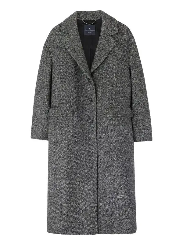 Ermanno Scervino Herringbone-pattern Belted Coat - Grey