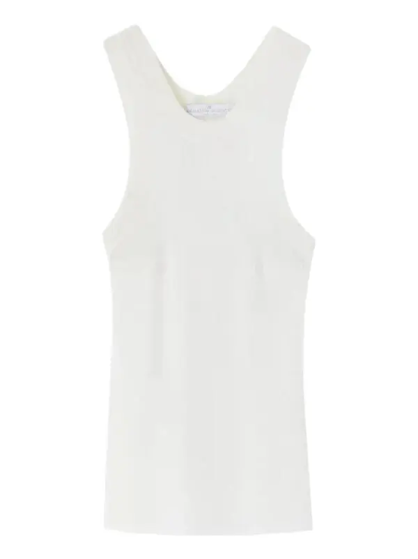 Ermanno Scervino Halter-neck Ribbed Tank Top - 10602 White