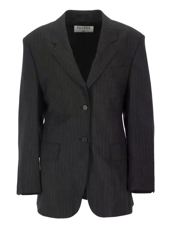 Filippa K Pinstripe Buttoned Jacket - Black