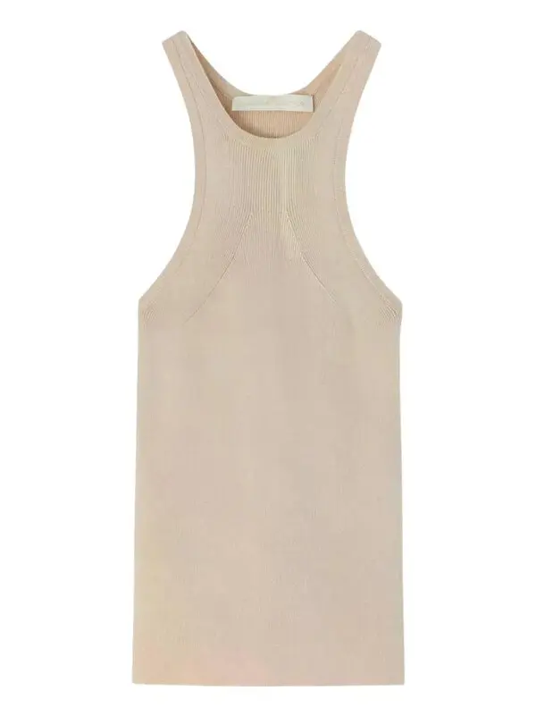 Ermanno Scervino Halter Neck Ribbed Top - Neutrals