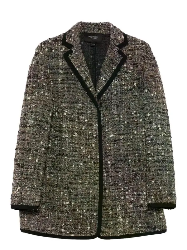 Giambattista Valli Trimmed Tweed Coat - Grey