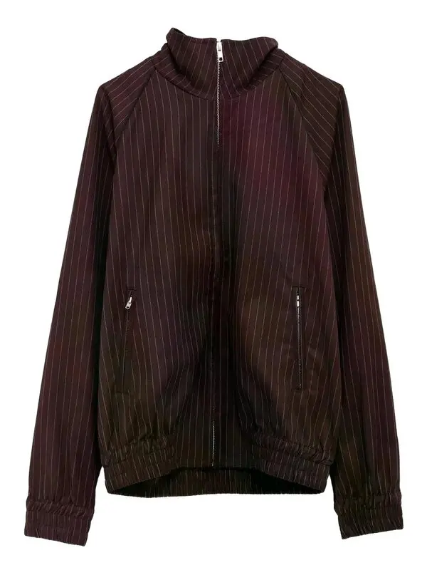 Gimaguas Brian Pinstripe Zip-up Jacket - Brown
