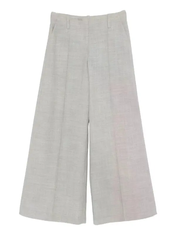 Brunello Cucinelli Pleated Wide-leg Trousers - Grey