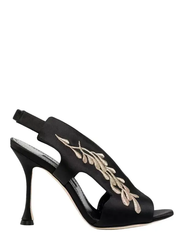 Manolo Blahnik 105mm Pancrabonu Sandals - Black