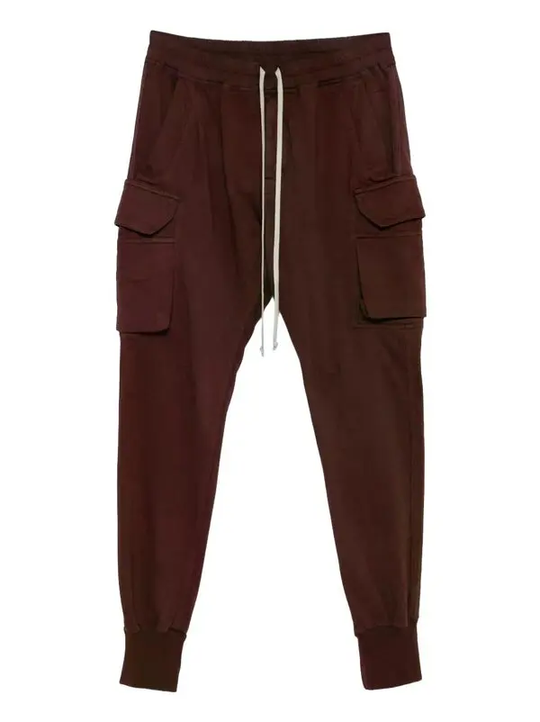 Rick Owens Cargo Pocket Drawstring Track Pants - Brown