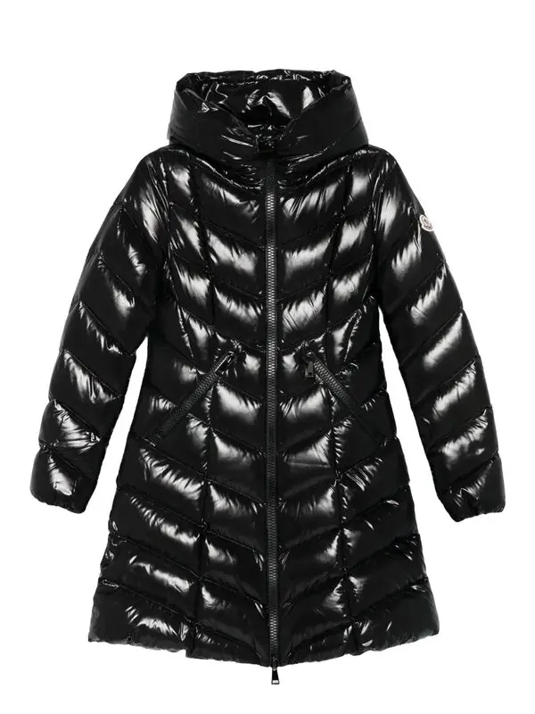 Moncler Chevron-quilted Hooded Puffer Jacket - Black