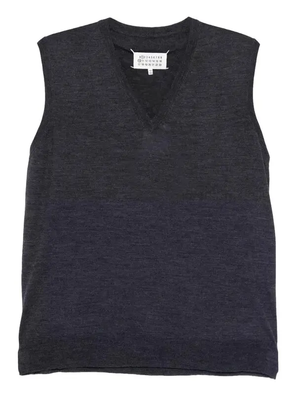 MAISON MARGIELA V-neck Wool Vest - Blue