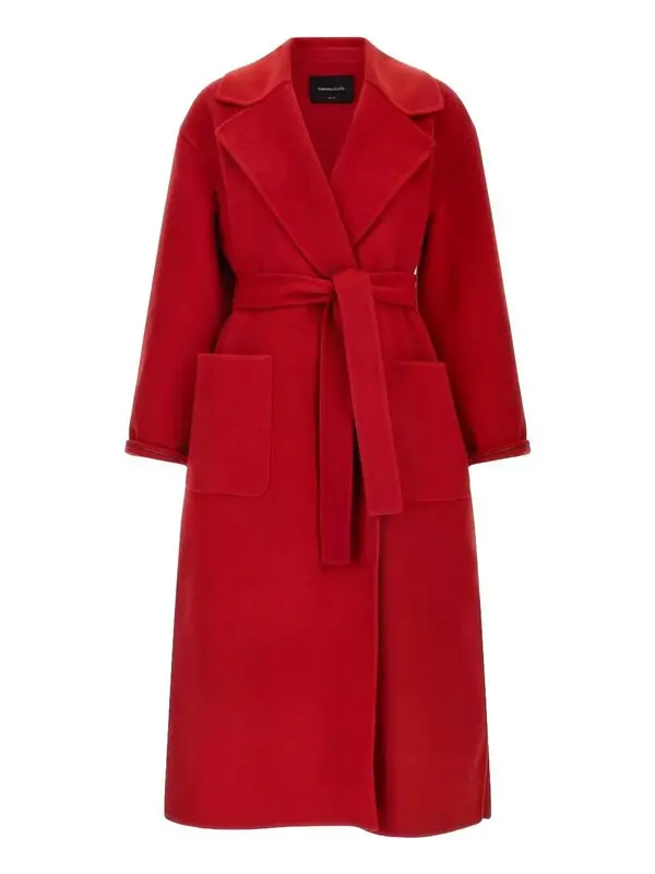 Fabiana Filippi Belted Lapel Coat - Red