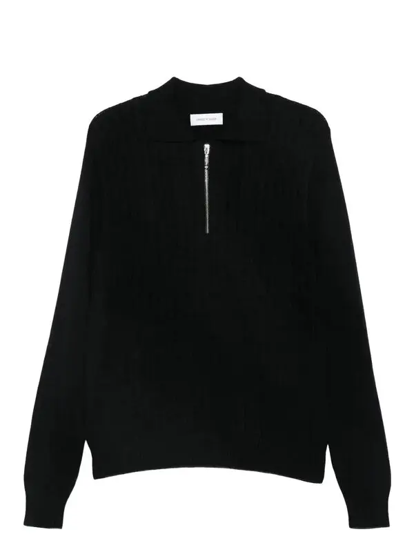 ERNEST W. BAKER Cable-knit Zip-front Sweater - Black
