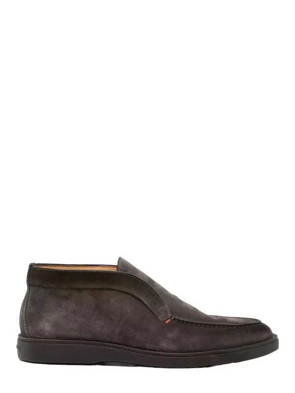 Santoni Tumbled Leather Boots - Grey