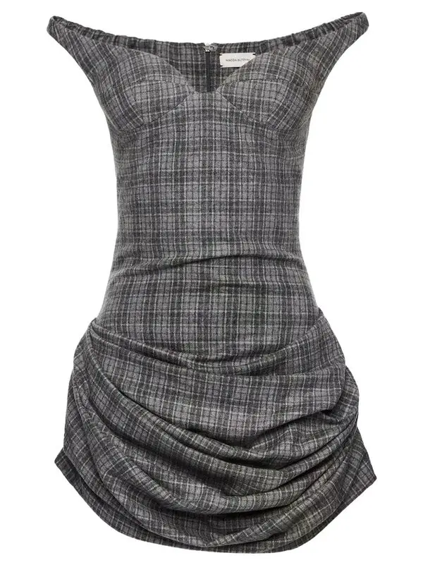 Magda Butrym Off-shoulder Bustier Dress - Grey