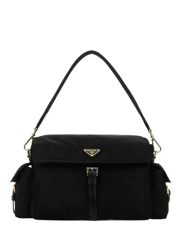 Prada Re-nylon Flap-pocket Shoulder Bag - Black