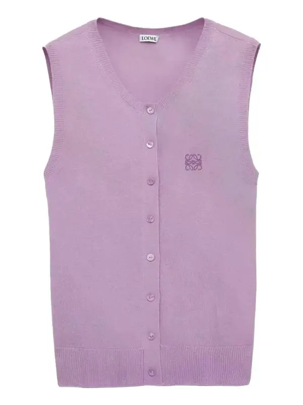 Loewe Buttoned Vest With Embroidered Logo - Pink