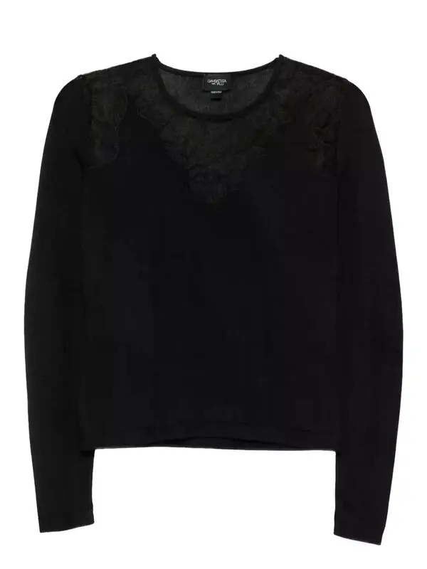 Giambattista Valli Lace Insert Long-sleeve Top - Black