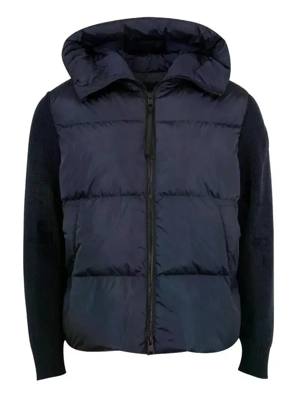 Canada Goose Quilted Knit-sleeve Hooded Jacket - Blue