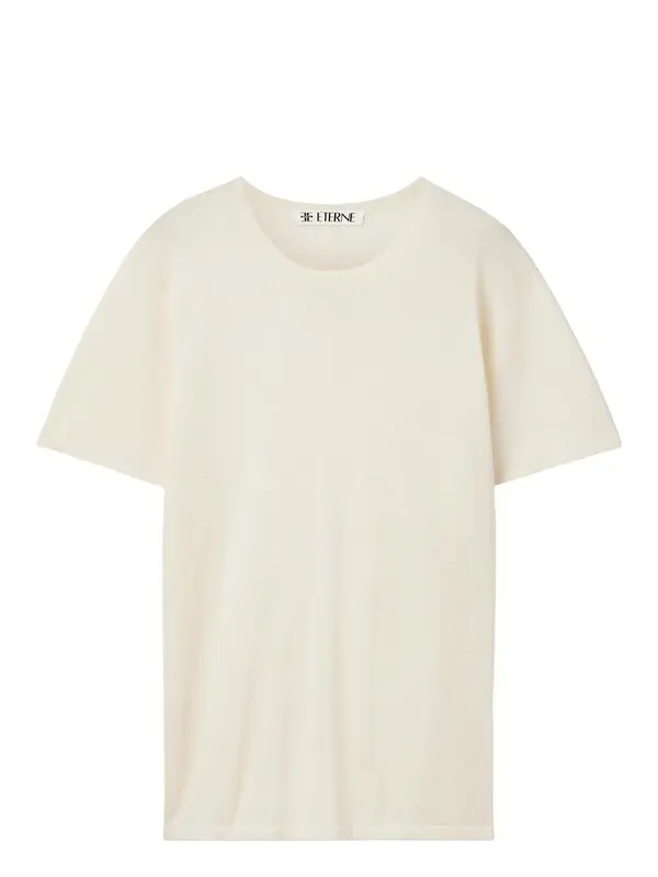 Eterne Boyfriend Cashmere-jersey T-shirt - Neutrals