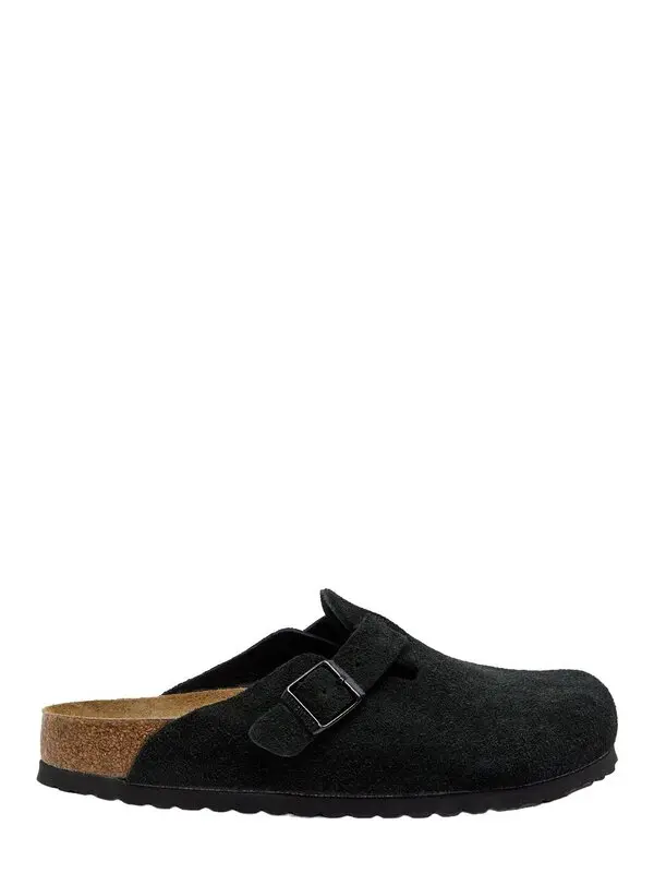 BIRKENSTOCK Boston Brushed Suede Clogs - Black