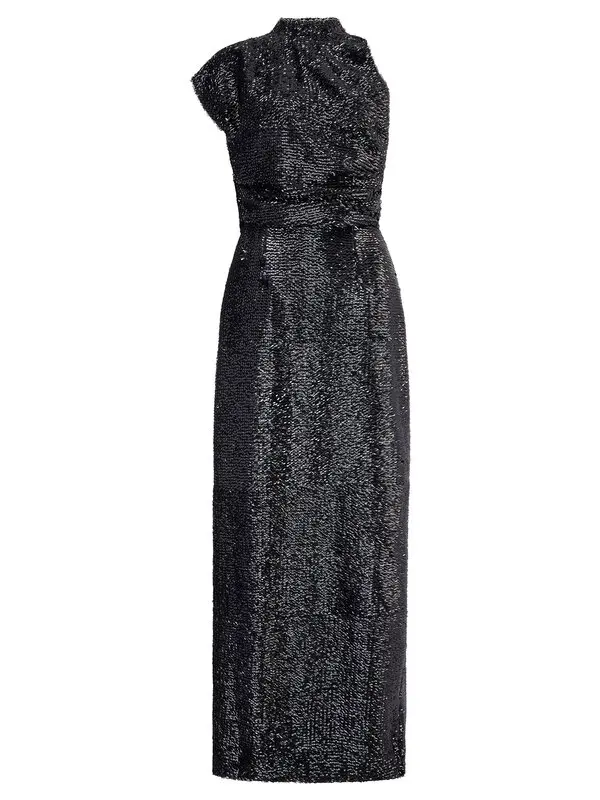 EMILIA WICKSTEAD Conlan Textured Sequin Gown - Black