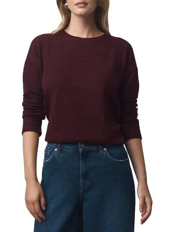 Splendid Callista Long Sleeve T-shirt - Dark Plum