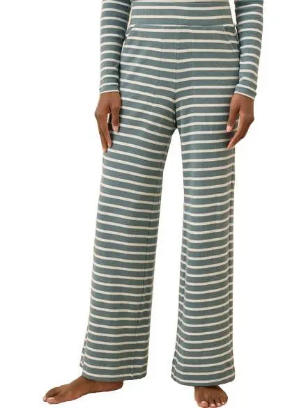 PACT Dream Rib Wide Leg Lounge Pant - Napa Stripe