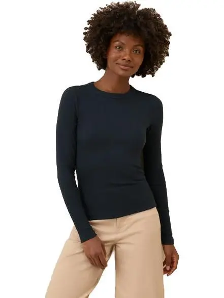 PACT Perfect Rib Long Sleeve Tee - Midnight Blue