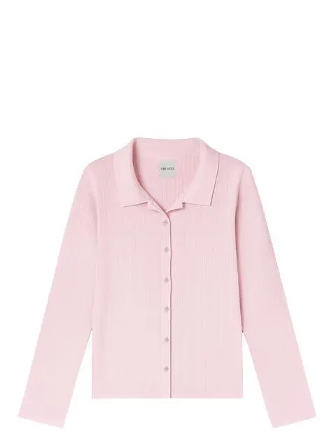 VIR VITA Eloise Pointelle Cardigan - Blossom