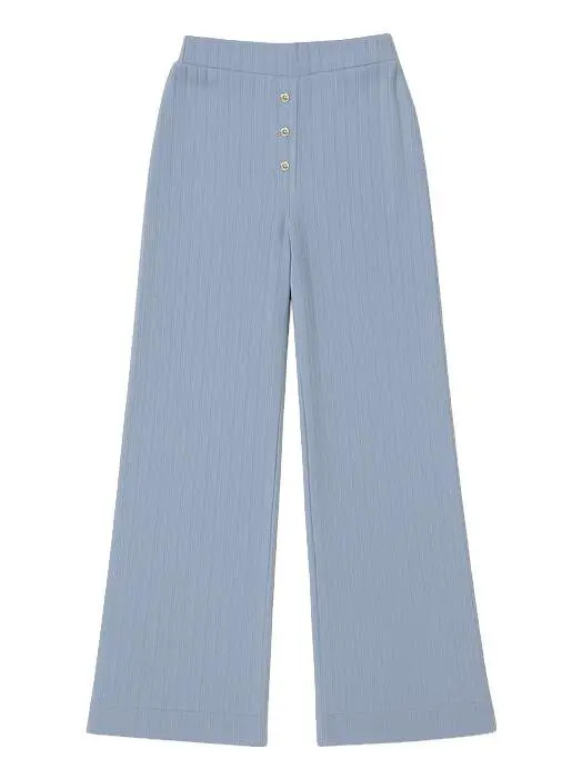 VIR VITA Pointelle Lounge Pant - Vintage Blue