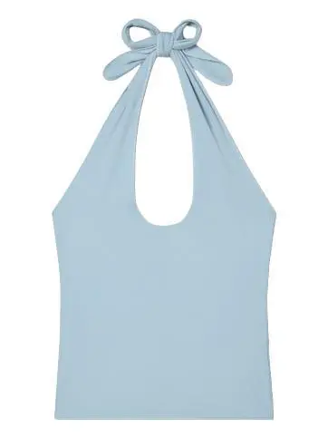 VIR VITA Pauline Halter Top - Baby Blue