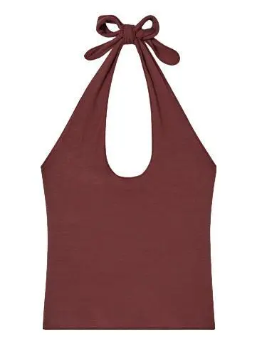 VIR VITA Pauline Halter Top - Maroon