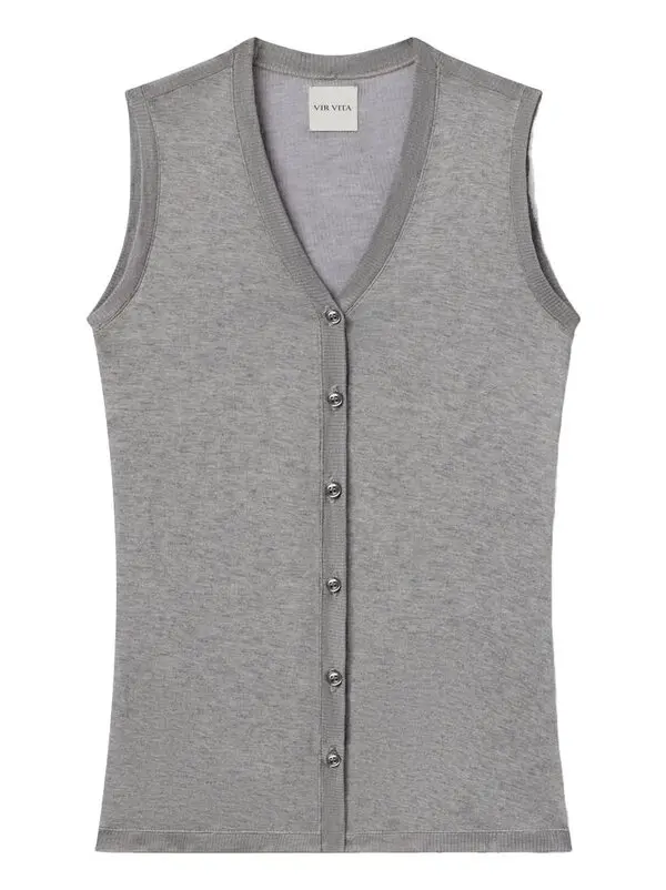 VIR VITA Pauline Halter Top - Heather Grey