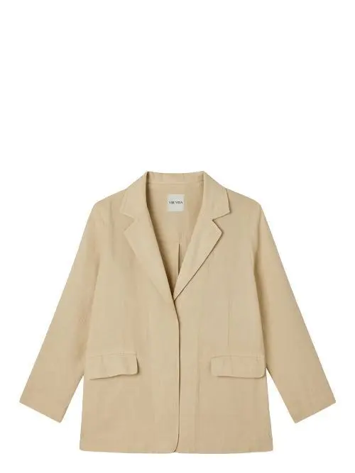 VIR VITA Margaret Linen Blazer - Beige