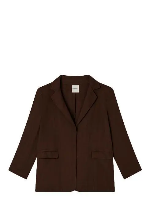 VIR VITA Margaret Linen Blazer - Chestnut