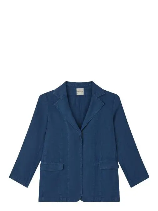 VIR VITA Margaret Linen Blazer - Navy