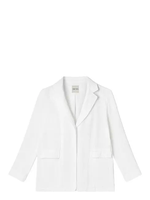 VIR VITA Margaret Linen Blazer - White