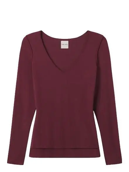 VIR VITA Phoebe Long Sleeve Top - Maroon