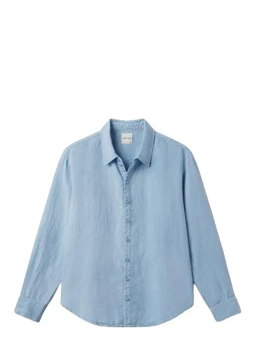 VIR VITA Cecile Oversized Linen Shirt - Baby Blue